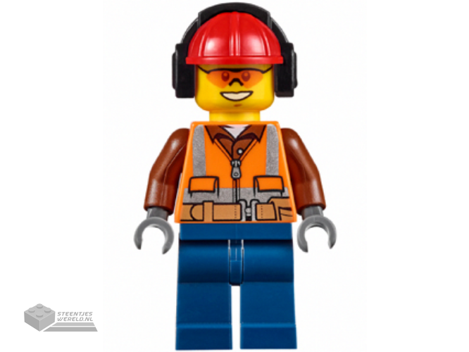 LEGO® cty0527 - Construction Worker - Male, Orange Safety Vest ...