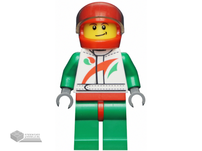LEGO® cty0389 - Race Car Driver, White Race Suit met Octan Logo, Red ...