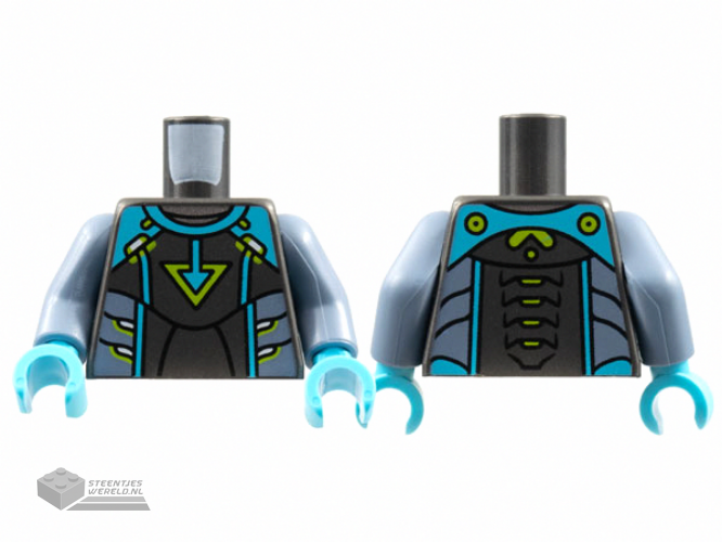 LEGO® 973pb4319c01 - Torso Medium Azure Shoulders en Arrow, Lime ...