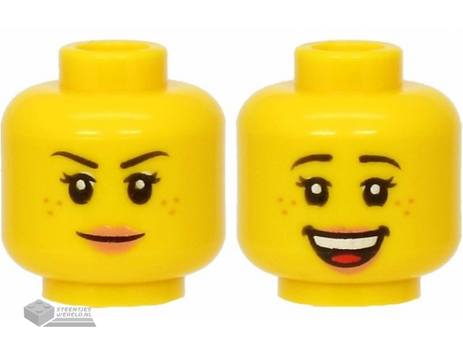 LEGO® 3626cpb2662 - Minifigure, Head Dual Sided Female Black Eyebrows ...