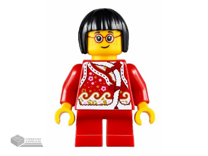 LEGO® hol222 - Child Girl, Red Shirt with Bows en Flowers, Red Short ...