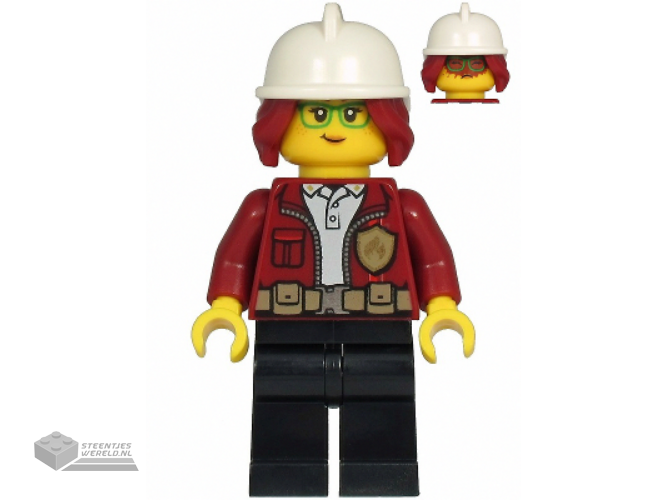 LEGO® cty1211 - Fire Chief, Female - Freya McCloud, Dark Red Jacket ...