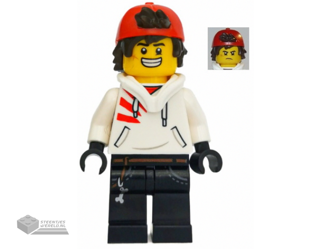 LEGO® hs043 - Jack Davids - White Hoodie with Backwards Cap and Hood ...