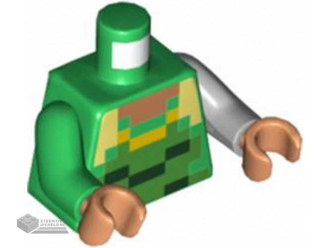 LEGO® 973pb4362c01 - Torso Pixelated Nougat Neck, Bright Green, Dark ...