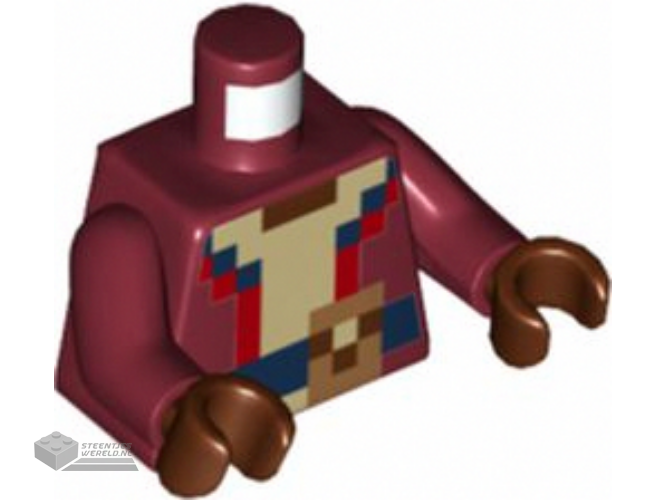 LEGO® 973pb4361c01 - Torso Pixelated Red and Tan Shirt, Dark Blue Belt ...