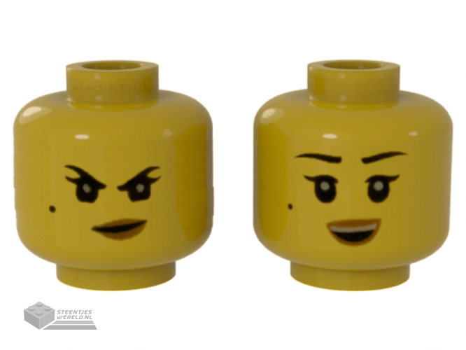 LEGO® 3626cpb2249 - Minifigure, Head Dual Sided Female Black Eyebrows ...
