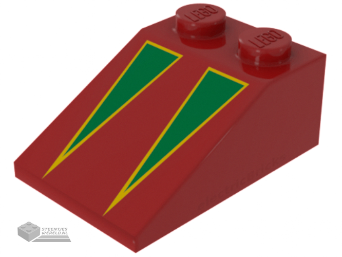 LEGO® 3298px4 - Slope 33 3 x 2 with Green Triangles with Yellow Borders ...