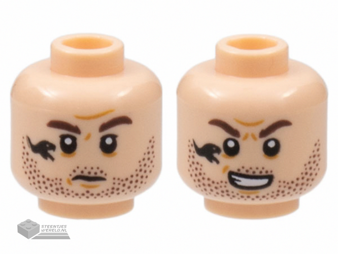 LEGO® 3626cpb3023 - Minifigure, Head Dual Sided Beard Stubble, Reddish ...