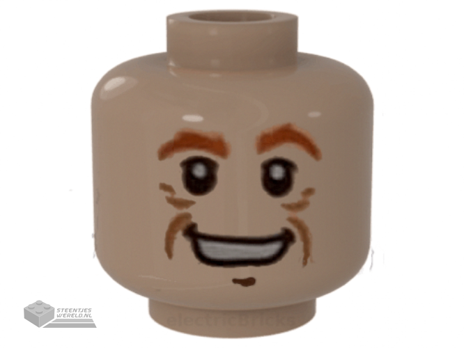 LEGO® 3626bpb0478 - Minifigure, Head Male Dark Orange Eyebrows, Medium ...