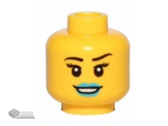 LEGO® 3626cpb1208 - Minifigure, Head Female Black Eyebrows, Eyelashes ...