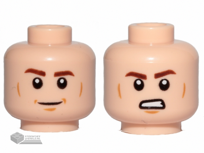LEGO® 3626cpb2108 - Minifigure, Head Dual Sided Brown Eyebrows, Cheek ...