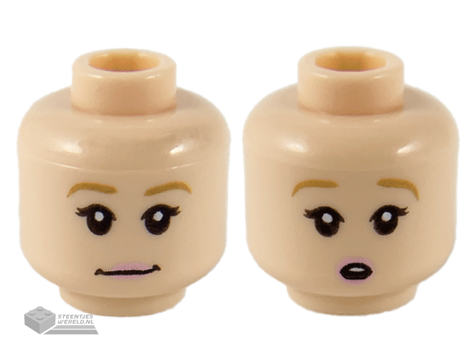 LEGO® 3626cpb2629 - Minifigure, Head Dual Sided Female Pink Lips, Dark ...