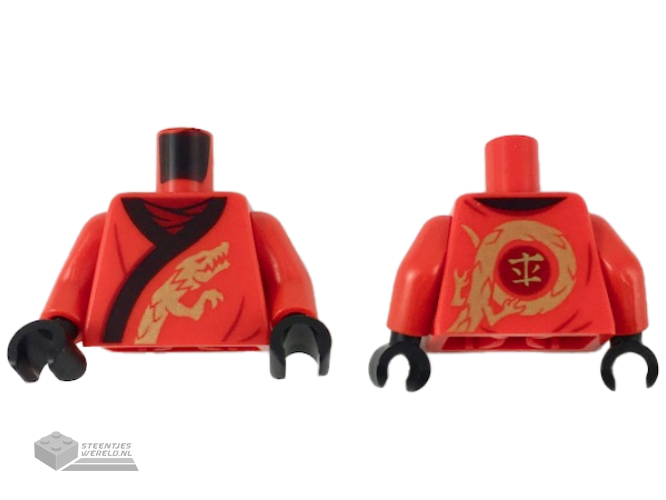 LEGO® 973pb3400c01 - Torso Ninjago Robe with Black Hem and Gold Dragon ...
