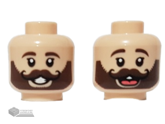 LEGO® 3626cpb2909 - Minifigure, Head Dual Sided, Dark Brown Eyebrows ...