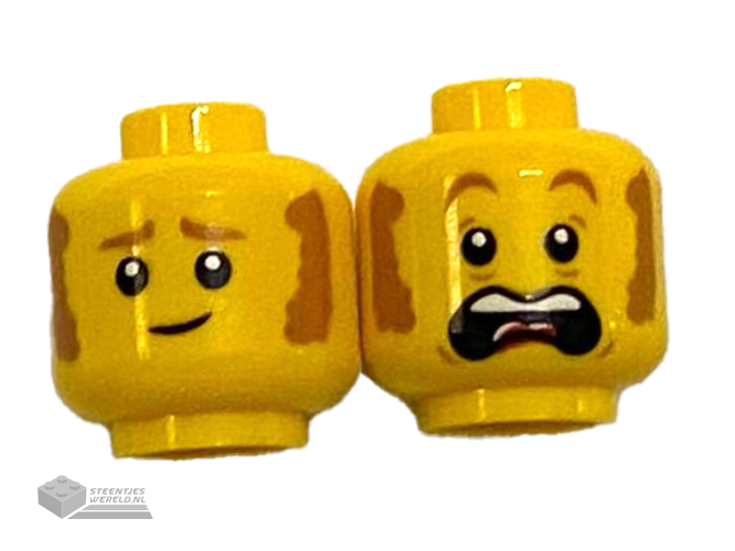 LEGO® 3626cpb2903 - Minifigure, Head Dual Sided Medium Nougat Eyebrows ...