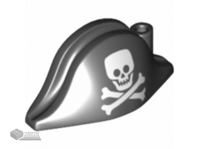 LEGO® 2528pb14 - Minifigure, Headgear Hat, Pirate Bicorne with White ...