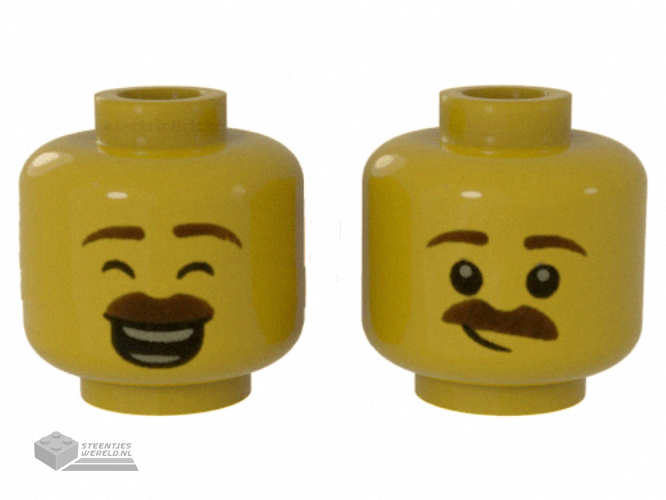 LEGO® 3626pb2148 - Minifigure, Head Dual Sided Reddish Brown Eyebrows ...